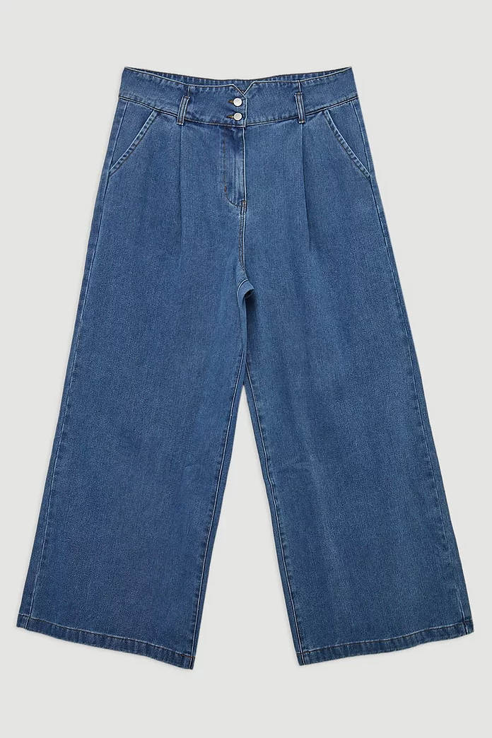 Plus Size Denim Wide Leg Pants | Karen Millen Plus Size Denim Wide Leg Pants | Karen Millen